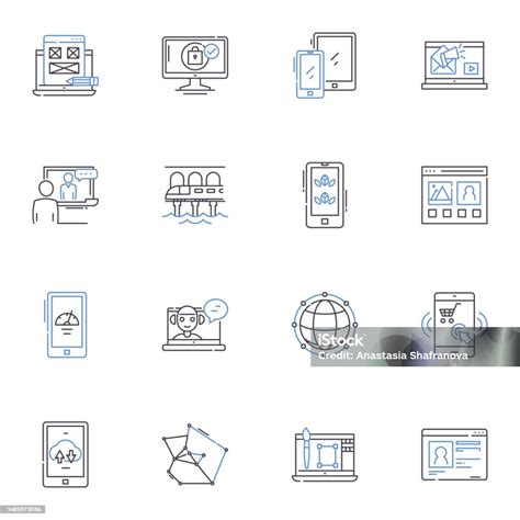 기계 지능 라인 아이콘 컬렉션입니다 자동화 정밀도 혁신 학습 최적화 통합 효율성 벡터 및 선형 그림 지능 알고리즘 신경 개요
