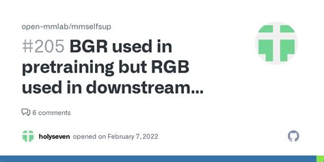 bgr used in pretraining but rgb used in downstream tasks · issue 205