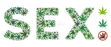 Sex Caption Mosaic Of Weed Leaves Stock Vector Illustration Of Label Dope 122751570
