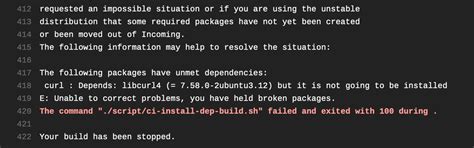 Packages Have Unmet Dependencies Curl Depends Libcurl4 Travis Ci