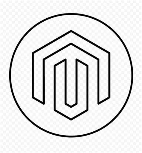 Magento Round Outline White Logo Icon Citypng