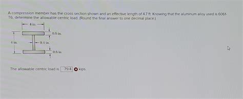 A Compression Member Has The Cross Section Shown And