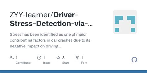 Github Zyy Learner Driver Stress Detection Via Multimodal Fusion