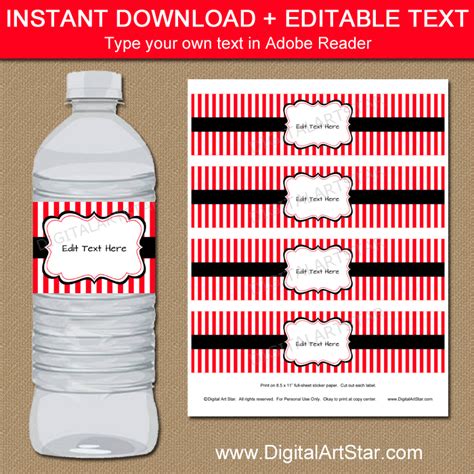 Water Bottle Label Template Free Worksheets Library
