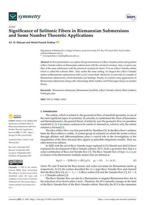 Pdf Significance Of Solitonic Fibers In Riemannian Submersions And