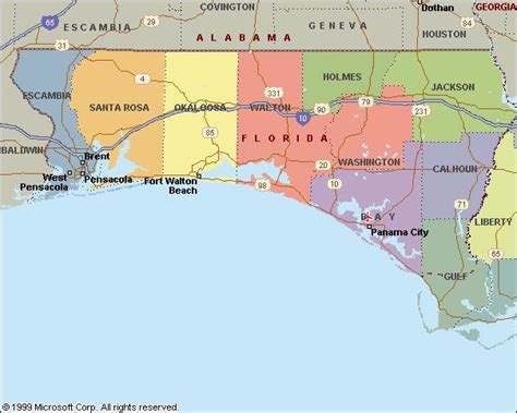 Map Of Panhandle Of Florida Maps Of Florida