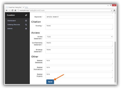 Create A New Catalog Record — Colectica 75 Documentation