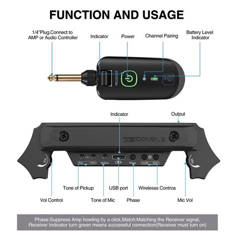 Wireless Acoustic Guitar Pickup Rechargable Magnetic And
