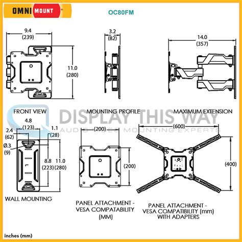 OmniMount Medium Full Motion TV Wall Mount Classic Series OC80FM