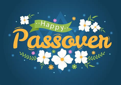 Happy Passover Illustration With Wine Matzah And Pesach Jewish Holiday