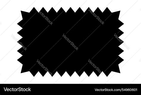 Rectangle Form With Zigzag Edges Empty Text Box Vector Image