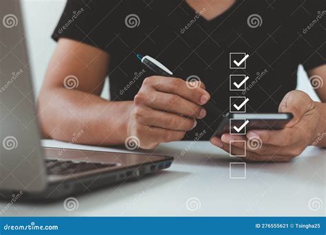 Businessman Tick Correct Mark To Approve Document Iso Checklist Icon