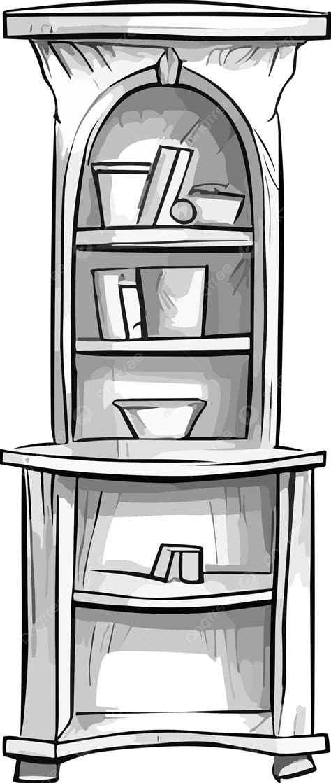 Bookshelf Handwriting Vector Bookshelf Doodle Vector Png And Vector
