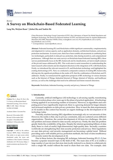 pdf a survey on blockchain based federated learning