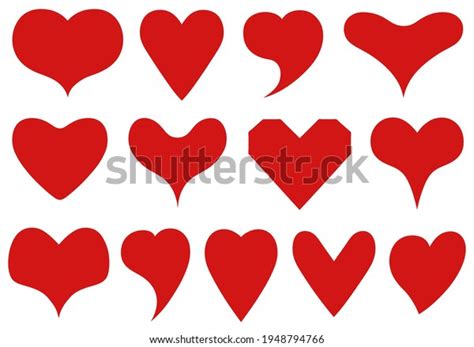 Illustration Different Heart Shapes Isolated On Stock Vector Royalty