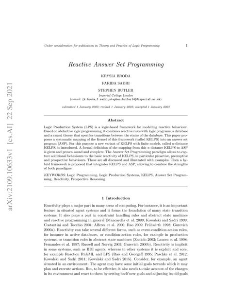 Reactive Answer Set Programming Deepai