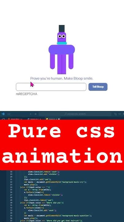Make Bloop Smile Captcha Css Animation Codingcssanimation Animation Ytshorts Shorts