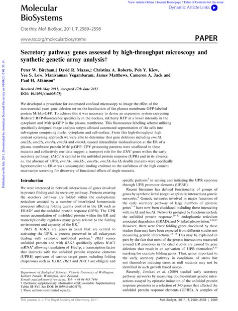 pdf secretory pathway genes assessed by high throughput microscopy