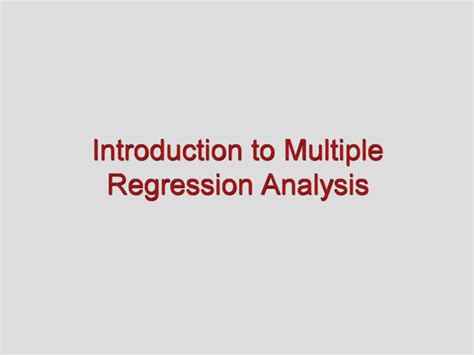ppt introduction to multiple regression analysis powerpoint