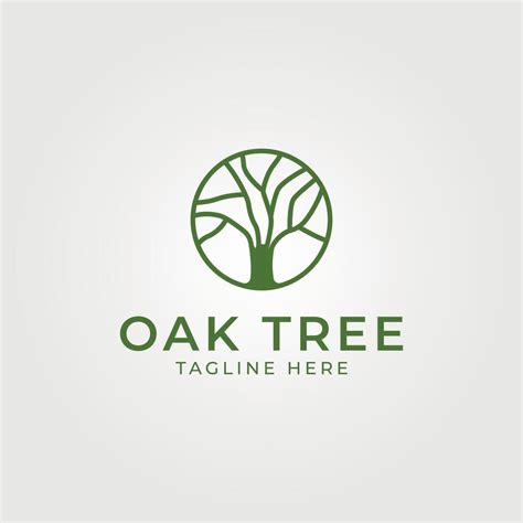 Oak Tree Outline Logo Design Vector Art At Vecteezy
