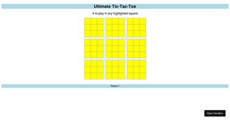React Tic Tac Toe Ultimate Codesandbox React Tic Tac Toe Ultimate Codesandbox
