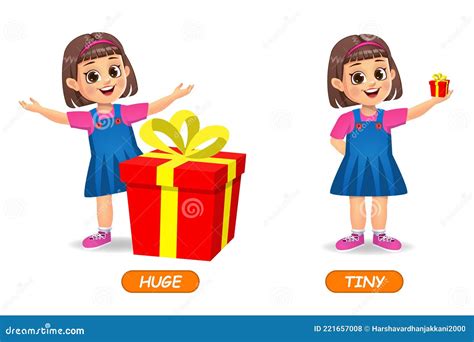 Opposite Adjectives With Cartoon Drawings Vector Illustration 172288946