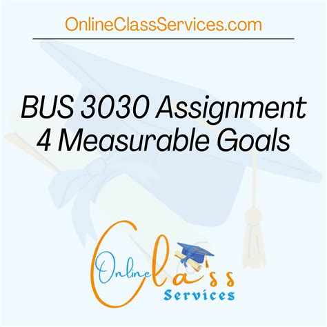 Bus 3030 Assignment 4 Measurable Goals Online Class Services