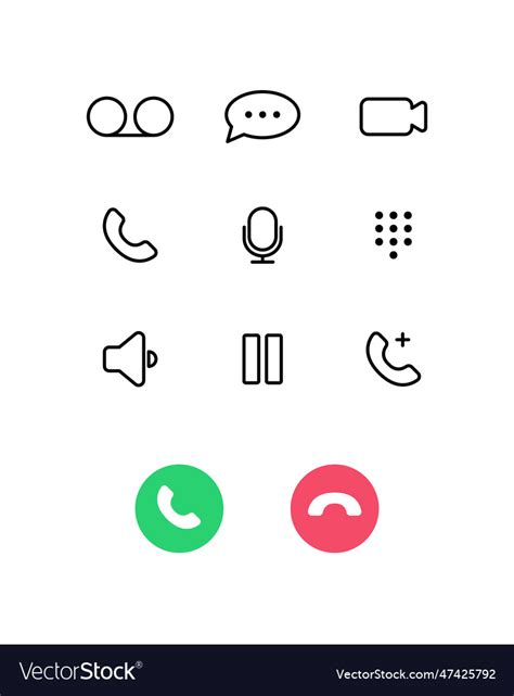 Smartphone Dial Phone Ui Set Pad Screen Royalty Free Vector