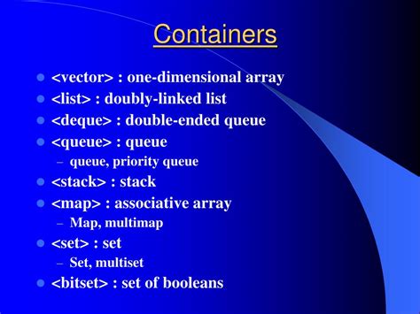 Ppt Introduction To Understanding Containers And Algorithms In C Programming Powerpoint