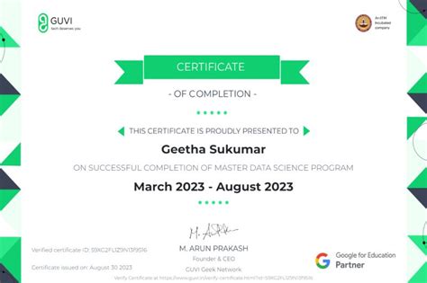 Geetha Sukumar On Linkedin Datascience Guvi Machinelearning