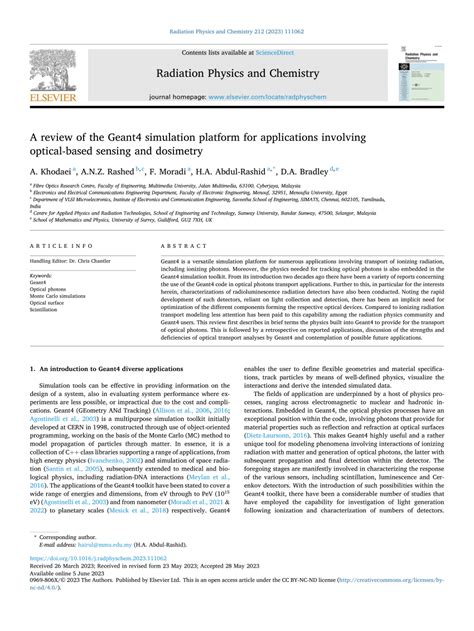 Pdf A Review Of The Geant4 Simulation Platform For Applications Involving Optical Based