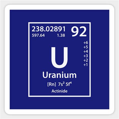 Uranium Element Sticker Physics And Mathematics Chemistry Humor