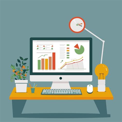 A Computer Monitor With A Graph Showing A Graph And A Graph Premium