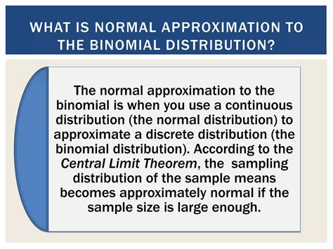 Normal Approximation To Binomial Distribution Pptx
