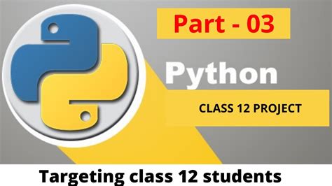 Python Project For Class 12 Computer Science Cbse L 3 Youtube