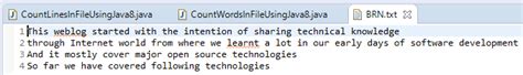Java 8 Count And Print Number Of Lines And Words In A Text File Benchresources Net