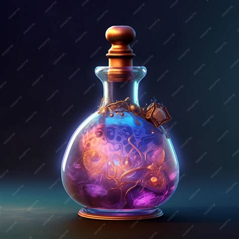Premium Ai Image Potion Bottles Fantasy Magic Illustration