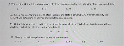 Solved Write Out Both The Full And Condensed Electron Chegg