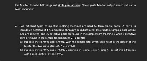 Solved Use Minitab to solve followings and circle your | Chegg.com