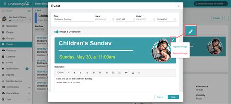 Add Edit Or Delete An Event Chmeetings