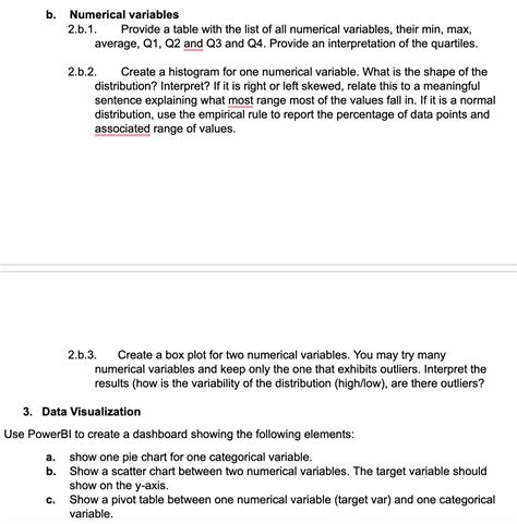 Solved B ﻿numerical Variables2b1 ﻿provide A Table With
