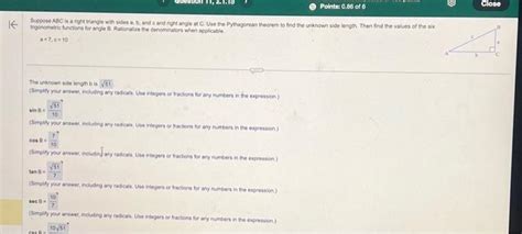 Solved Suppose Ajc Is A Night Trangle Wth Sides A B And C