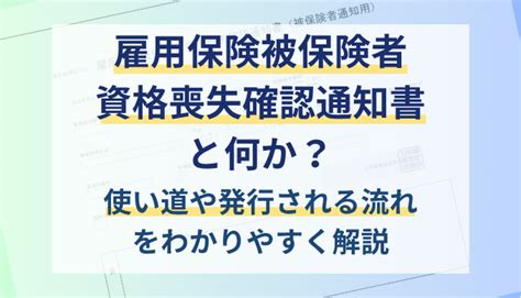 雇用保険被保険者資格喪失確認通知書とは？使い道や離職票との違いを社労士が解説 スポット申請代行の社労士クラウド