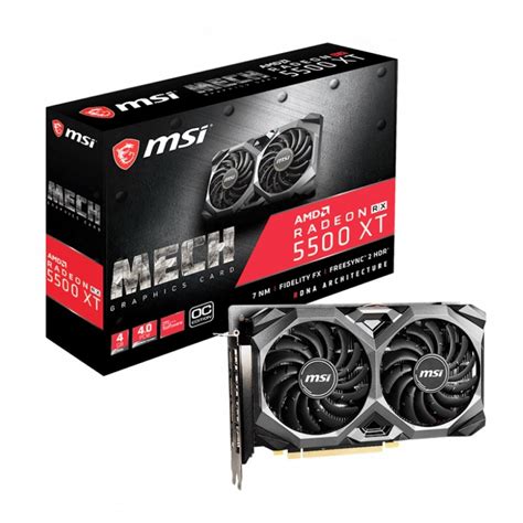 Buy Msi Radeon Rx 5500 Xt Mech 4gb Oc Graphics Card Msi Rx 5500 Xt