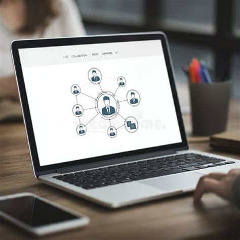 Ai Generated Image Of Laptop Displaying Networking Diagram With Me