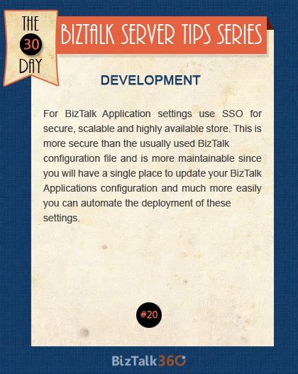 Biztalk Server Tip 20 Use Sso As The Application Configuration Store
