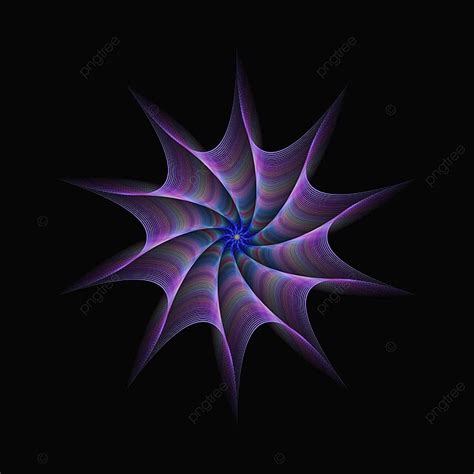 Purple Abstract Twisted Star Fractal Design Space Smooth Skew Vector
