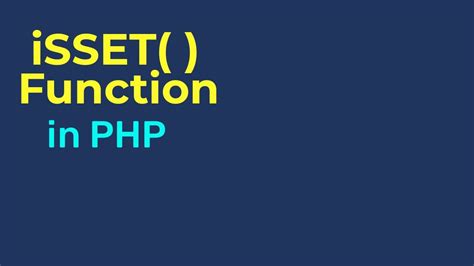 Isset Function In Php Bangla Youtube