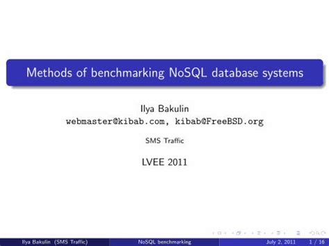 PDF Methods Of Benchmarking NoSQL Database Systems Methods Of Benchmarking NoSQL