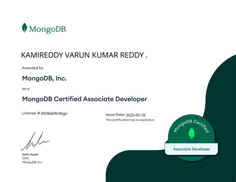Mongodb Certification Databasedevelopment Nosql Learningjourney